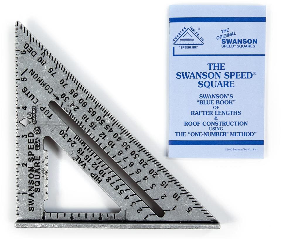 Swanson Tool Speed Square with Black Markings Blue Book 00101S - Acme Tools