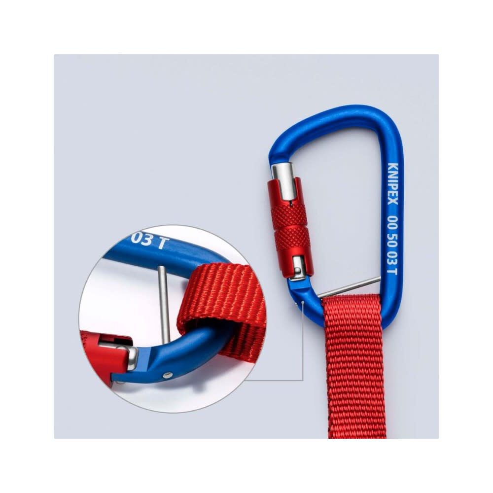 Knipex 38 in Red Tool Tethering Lanyard with Eye Carabiner 00 50 12 T ...