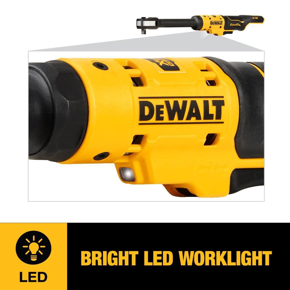 DEWALT XTREME 12V MAX 3/8in Extended Reach Ratchet Brushless (Bare Tool ...