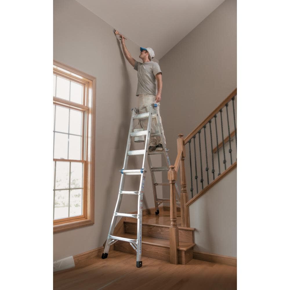 Werner 18 Ft. Reach Height Type IA Aluminum Multi-Position Ladder MT-17 ...
