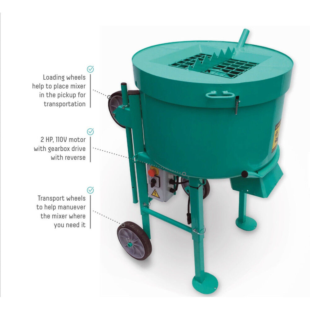 IMER Mix 120 Plus 4.25 Cu-Ft. 110V Vertical Shaft Electric Mixer 1194302 - Acme Tools