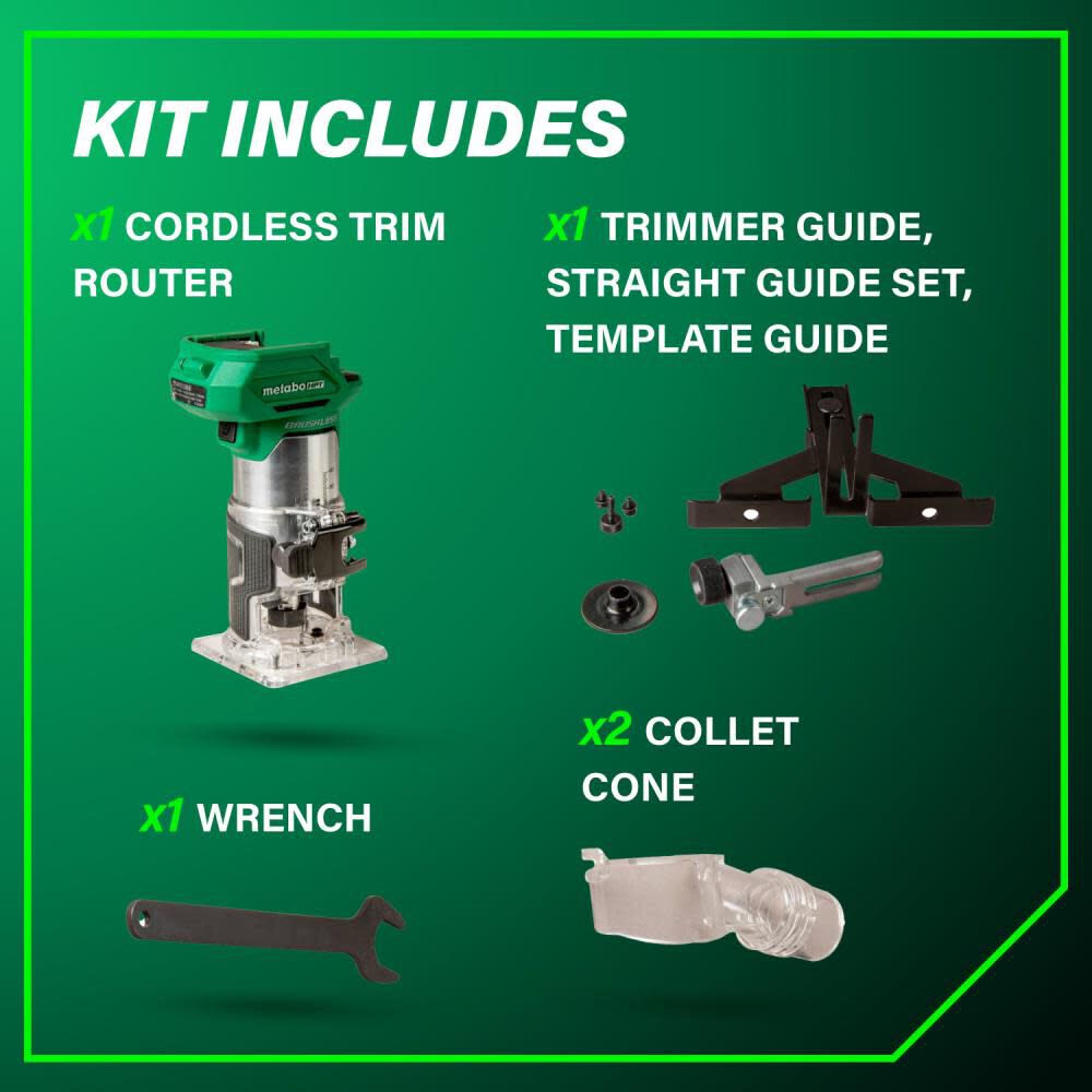 Metabo HPT 18V Cordless Trim Router (Bare Tool) M1808DAQ4M - Acme Tools