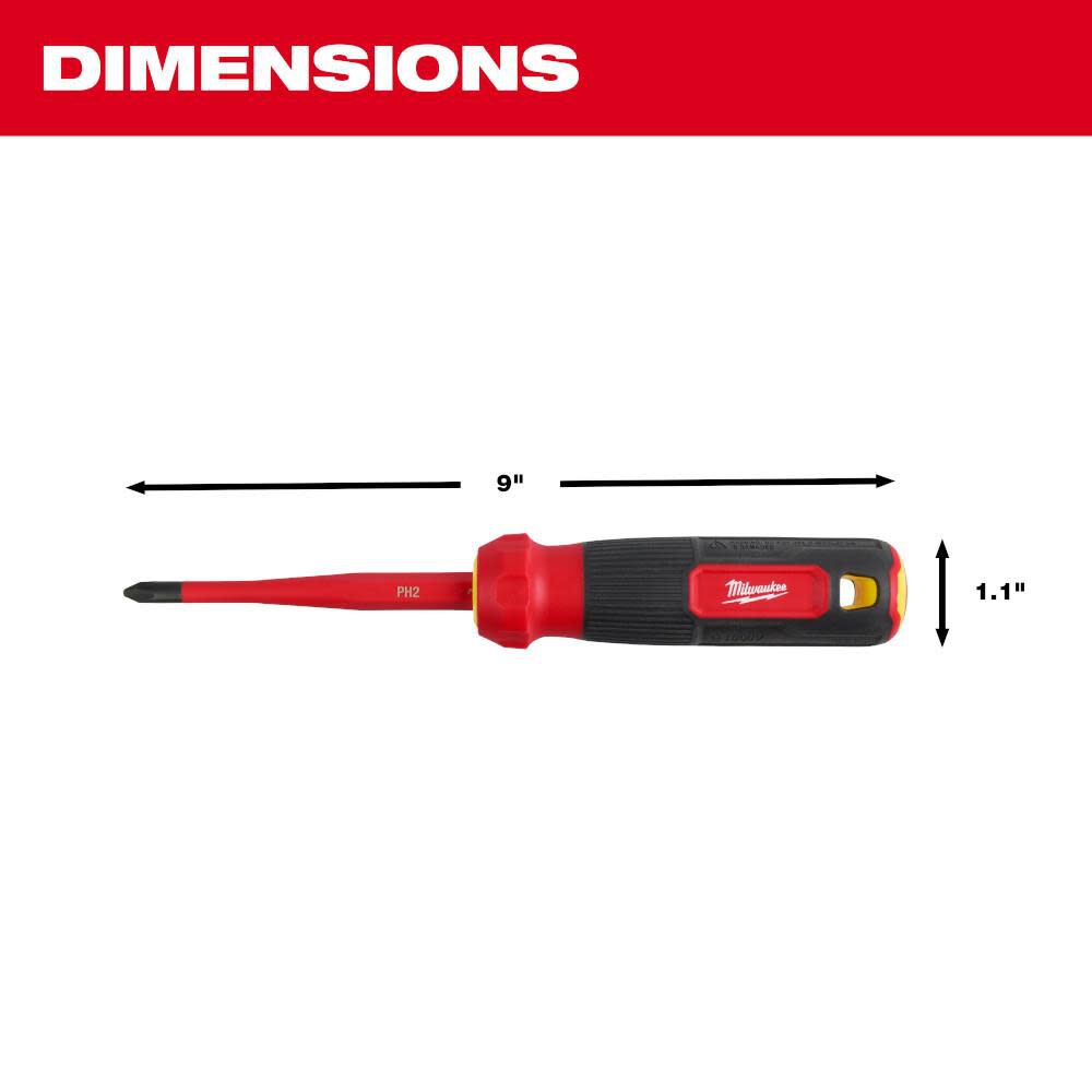 Milwaukee 8-in-1 1000V Insulated Slim Tip Multi-Bit Screwdriver 48-22 ...
