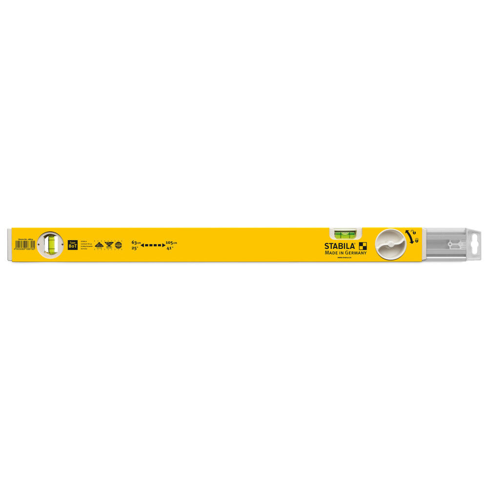 Stabila 25 Inch - 41 Inch Type 80 T Extendable Spirit Level Tool 29441 ...