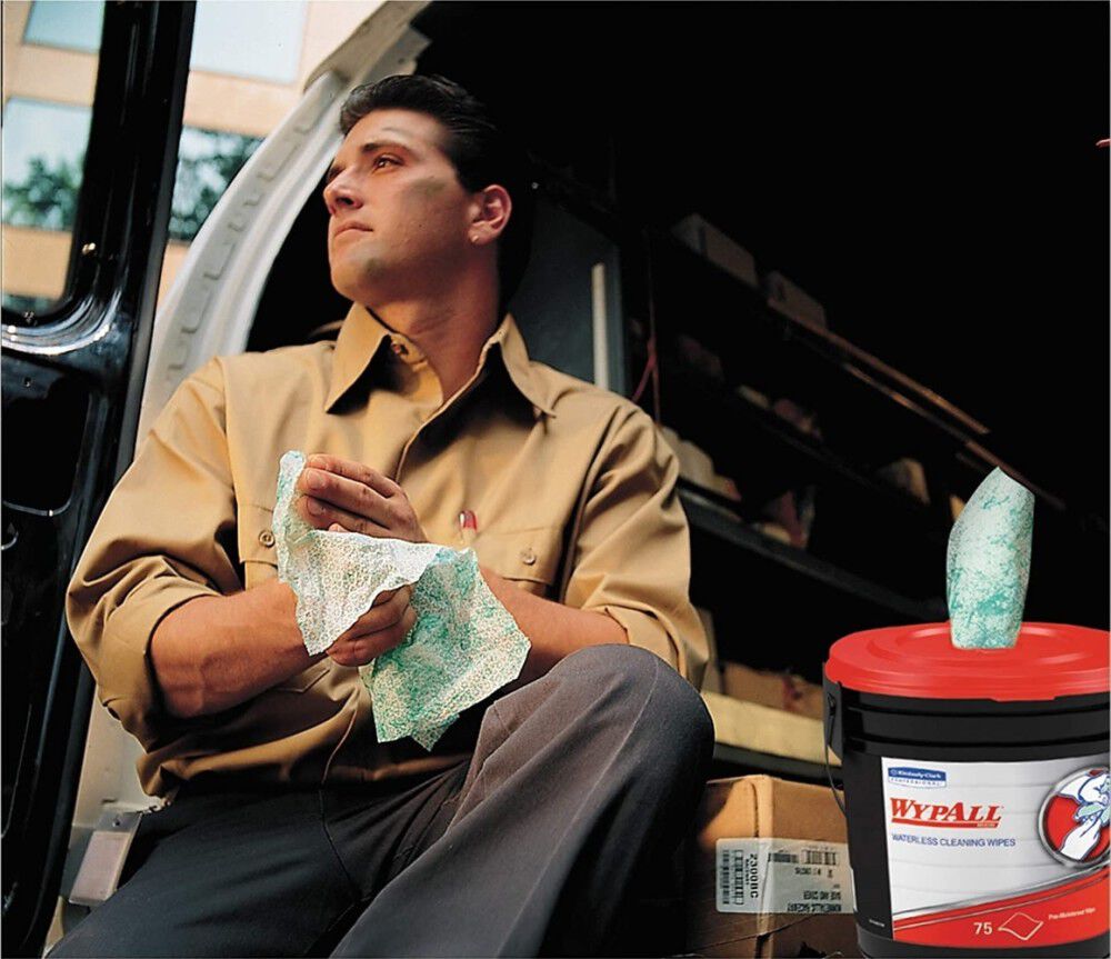 Wypall Bucket of 75 Waterless Industrial Cleaning Wipes 91371 from ...