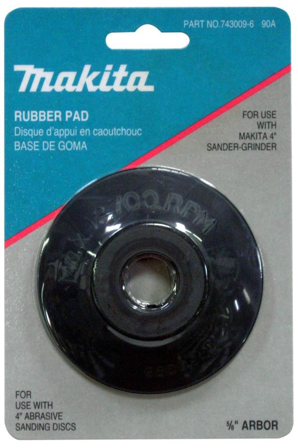 Makita 4 In. Rubber Backing Pad 743009-6 - Acme Tools