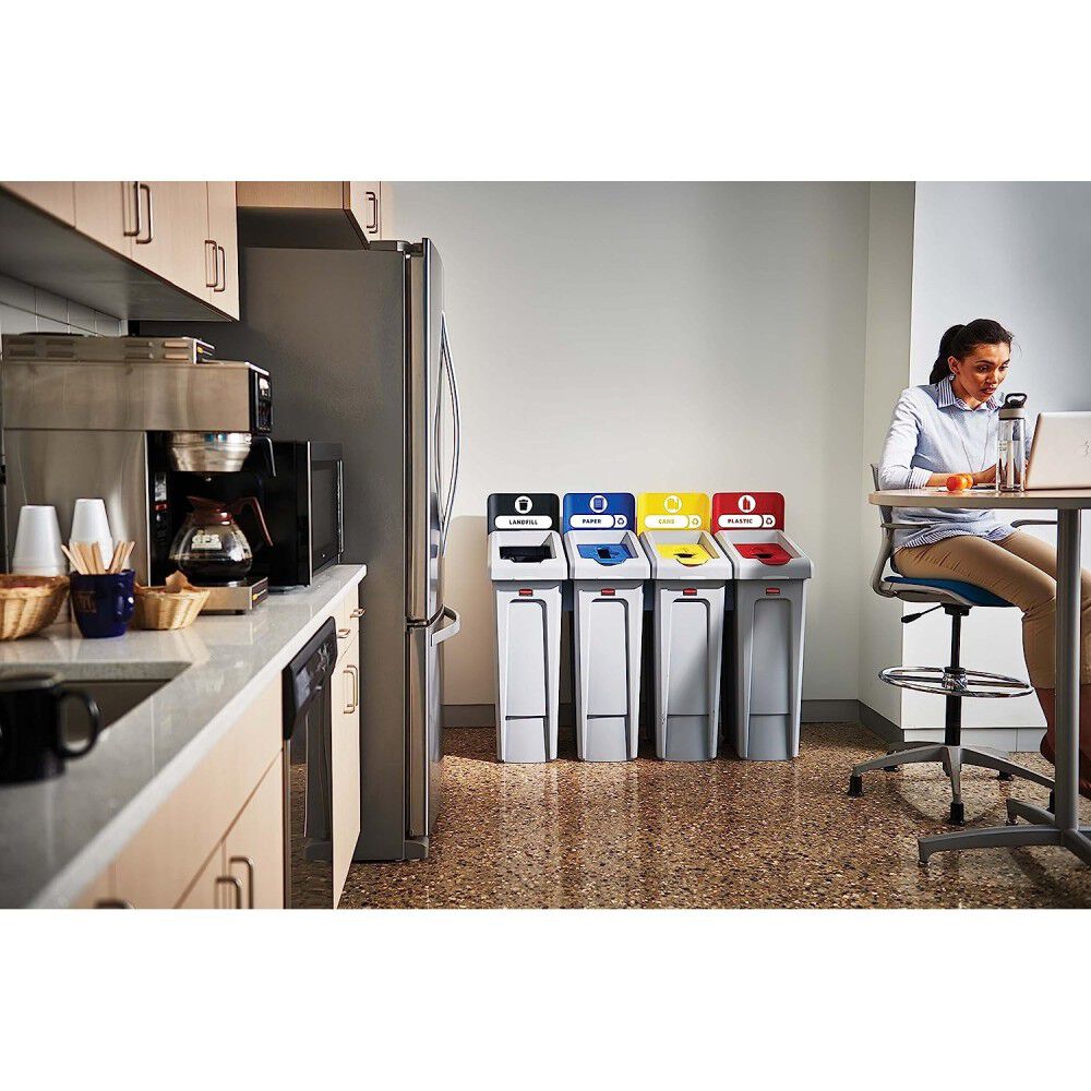 Rubbermaid Slim Jim 23 Gallon Resin 4-Stream Recycling Station 2007919 ...