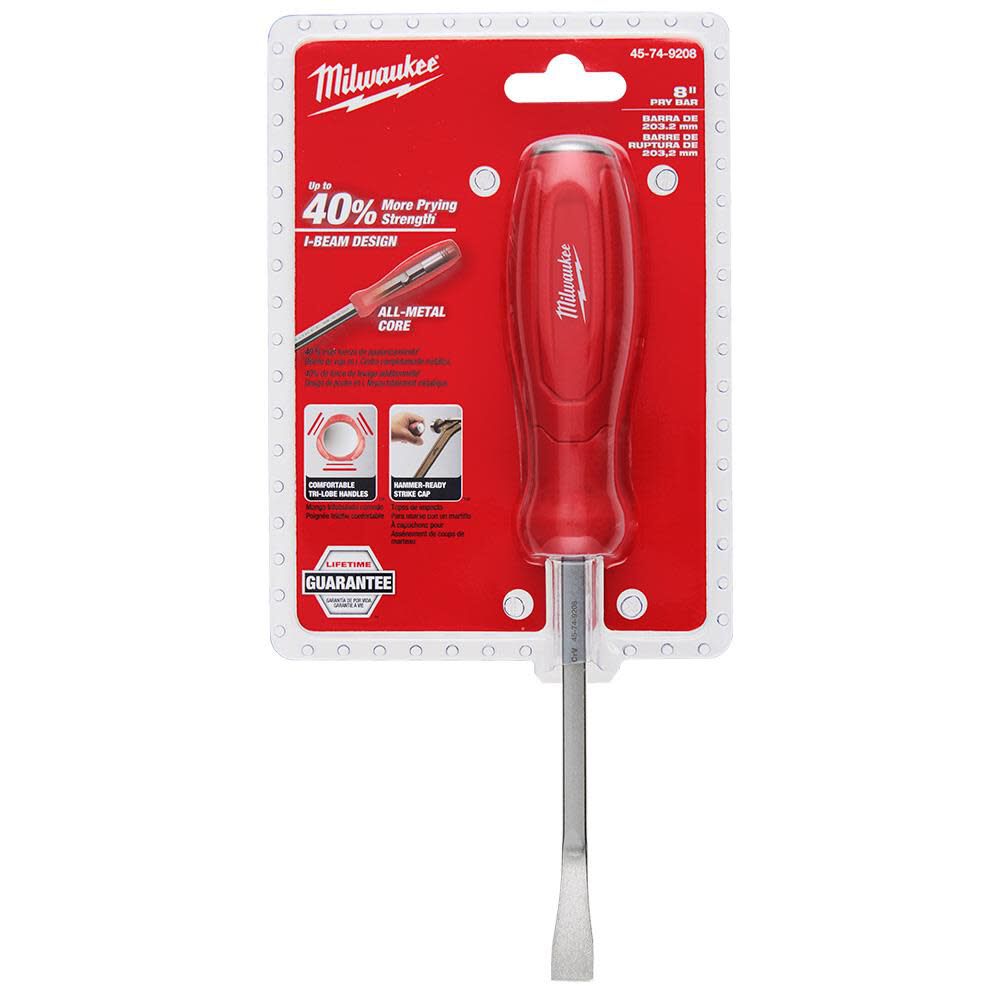 Milwaukee 8inch Pry Bar 45-74-9208 - Acme Tools