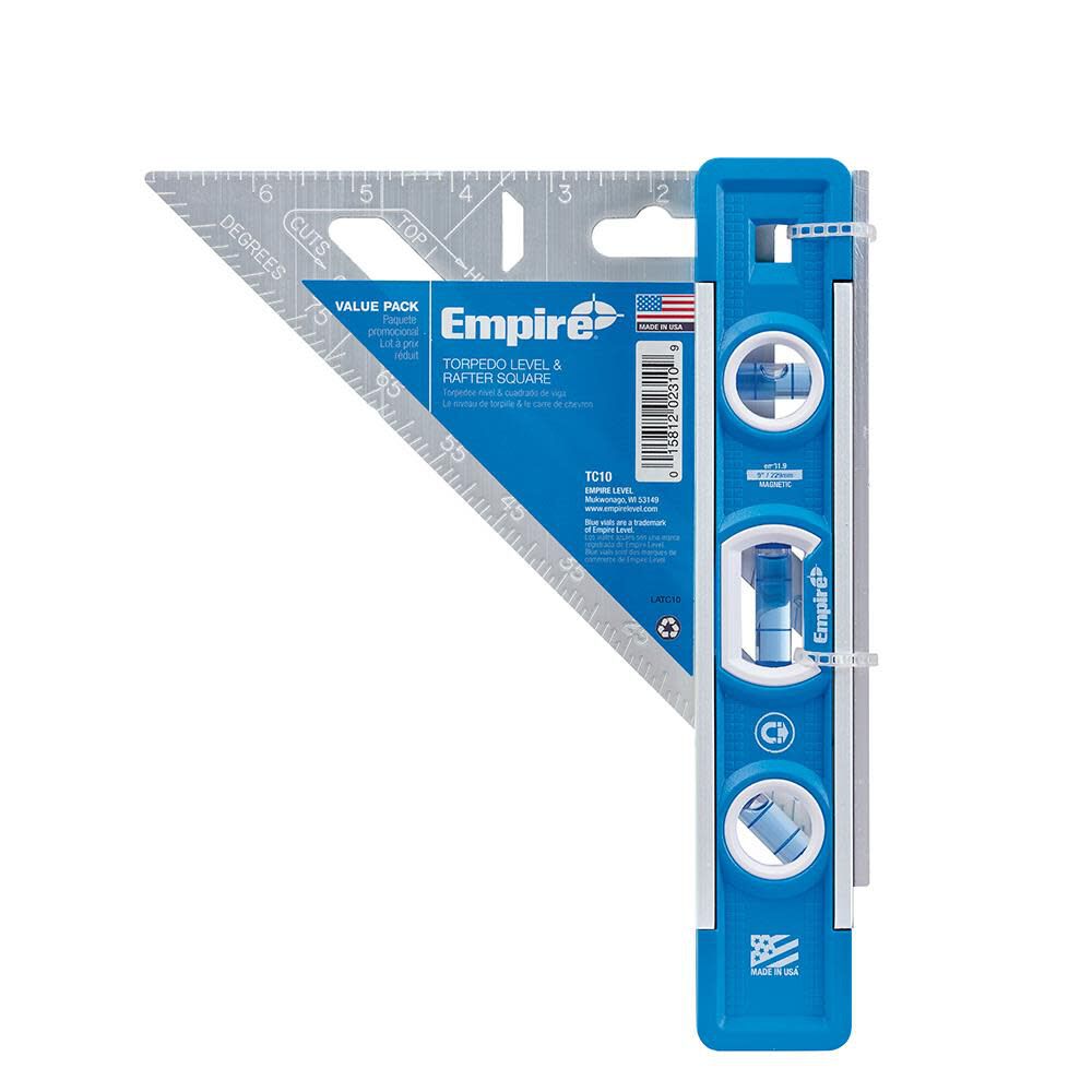Empire Level 9 in. Torpedo Level/7 in. Rafter Square Combo TC10 - Acme ...