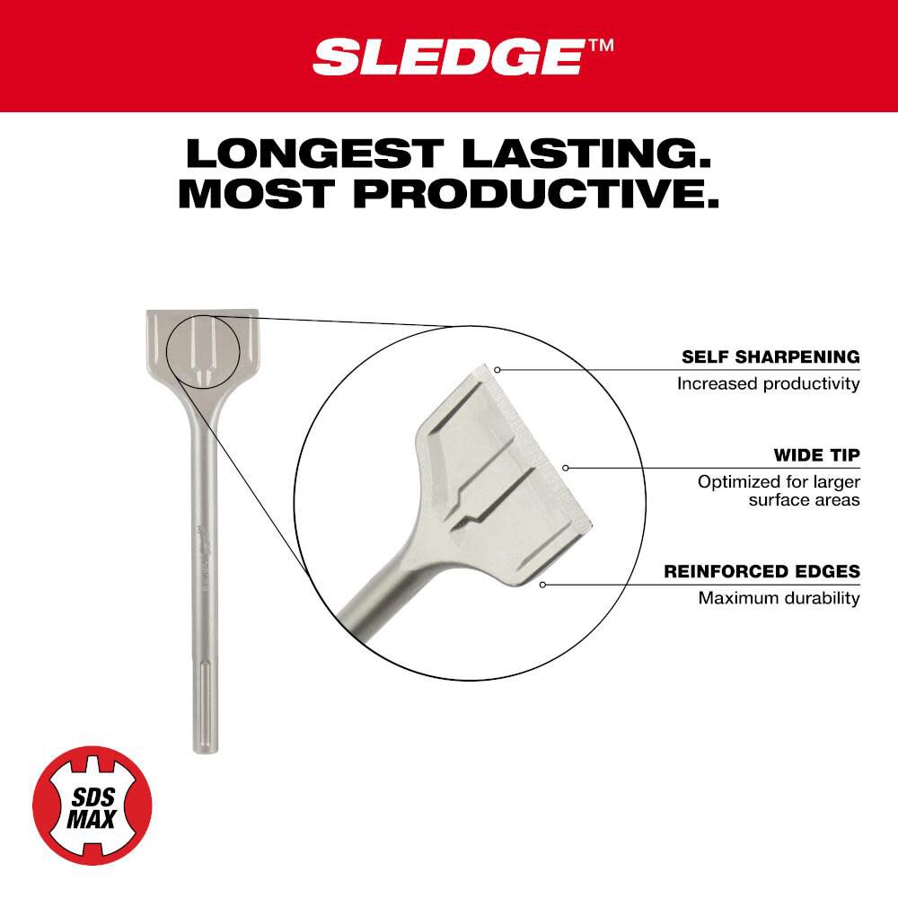 Milwaukee SDS-Max 3 in. x 12 in. Demolition Scaling Chisel 48-62-4087 ...