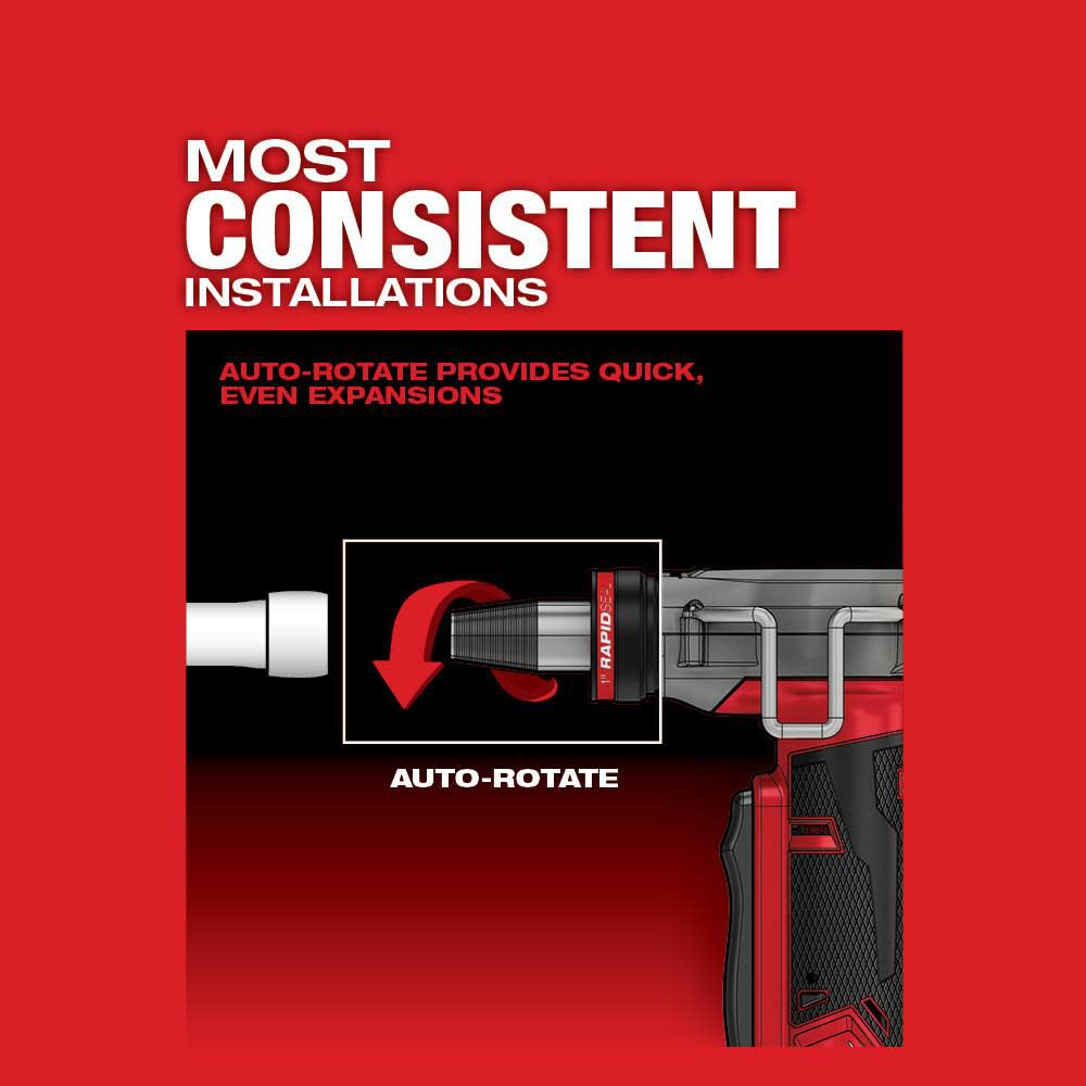 Milwaukee M12 FUEL ProPEX Expander with 1/2inch-1inch RAPID SEAL ProPEX ...