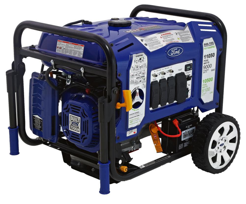 Ford 11050/9000-Watt Dual Fuel Gasoline/Propane Powered Electric/Recoil ...