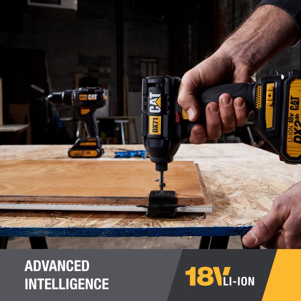CAT 18V Cordless Hammer Drill and Impact Driver Combo Kit with Two Batteries DX12K - Acme Tools