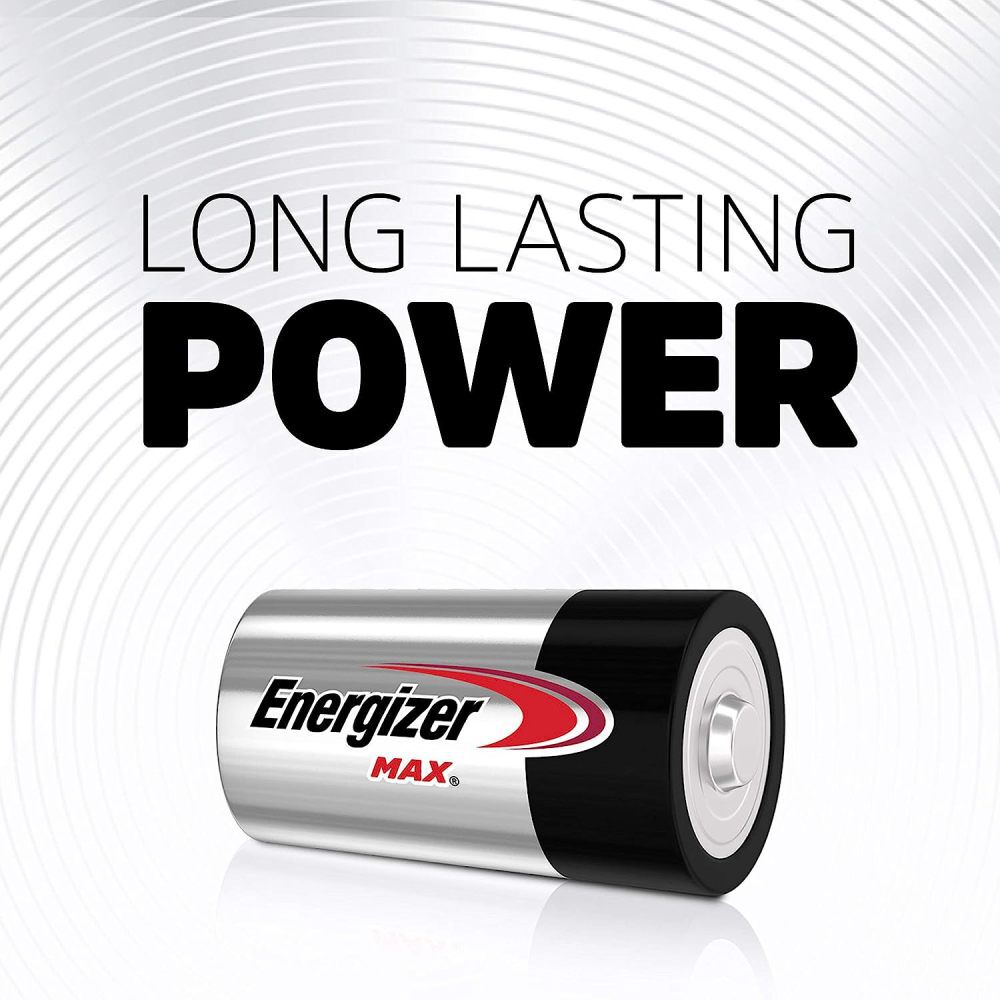Energizer Max E95 D Cell 1.5V Alkaline Non-Rechargeable Battery 4pk ...