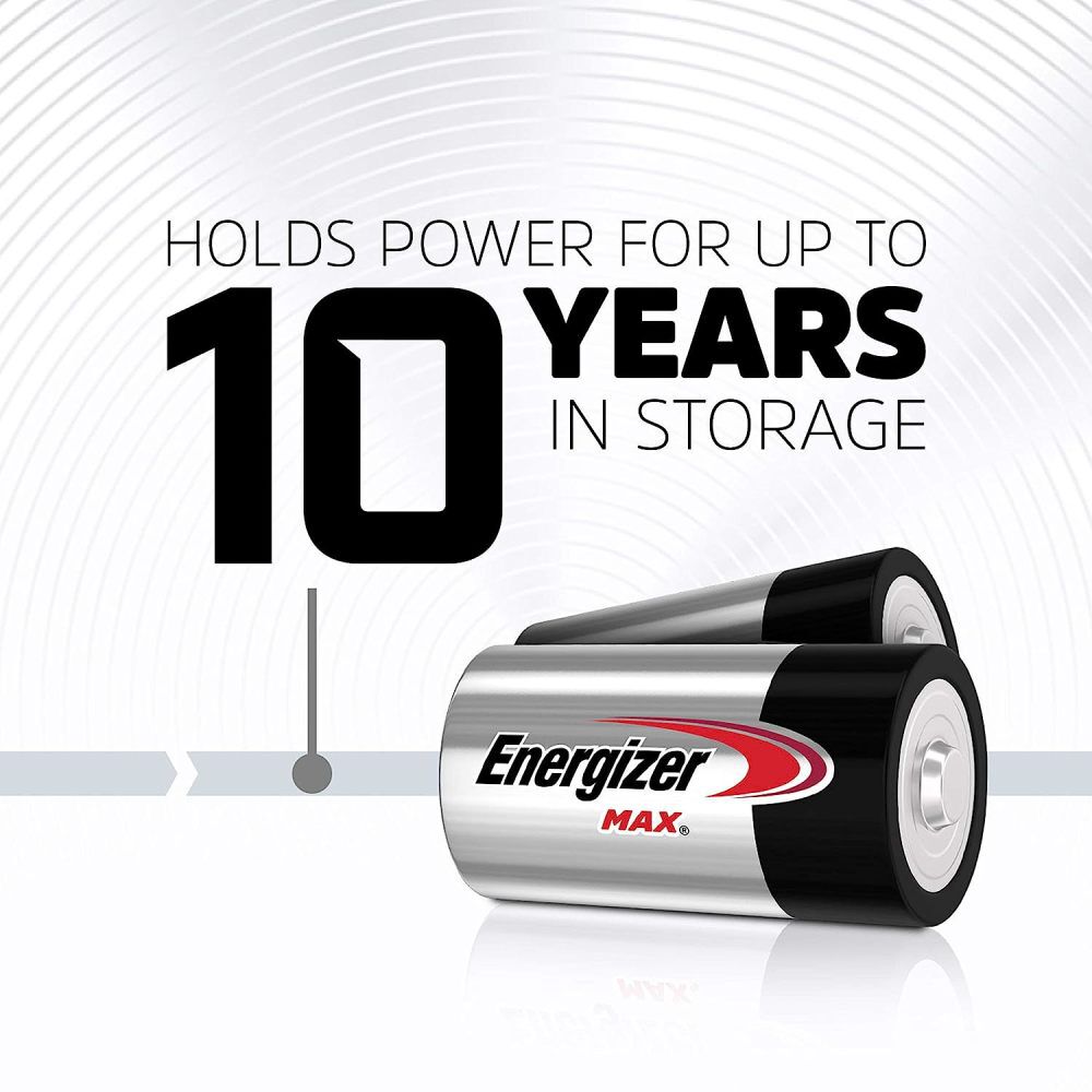 Energizer Max E95 D Cell 1.5V Alkaline Non-Rechargeable Battery 4pk ...