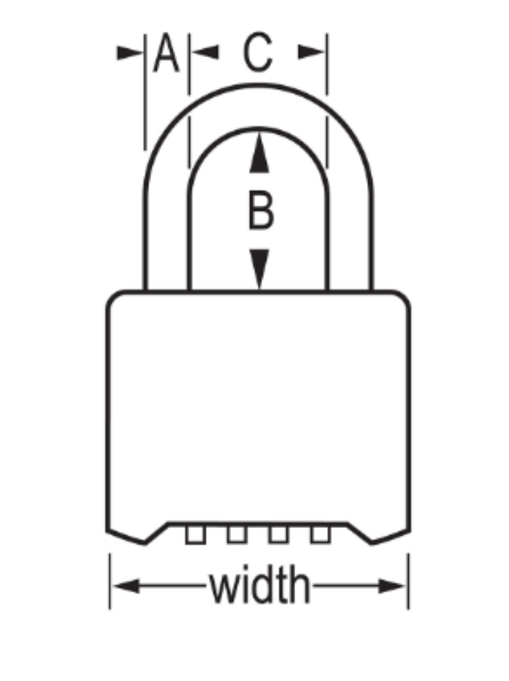 Master Lock 2" Padlock Combination Wide Resettable Brass with 2 1/4 ...