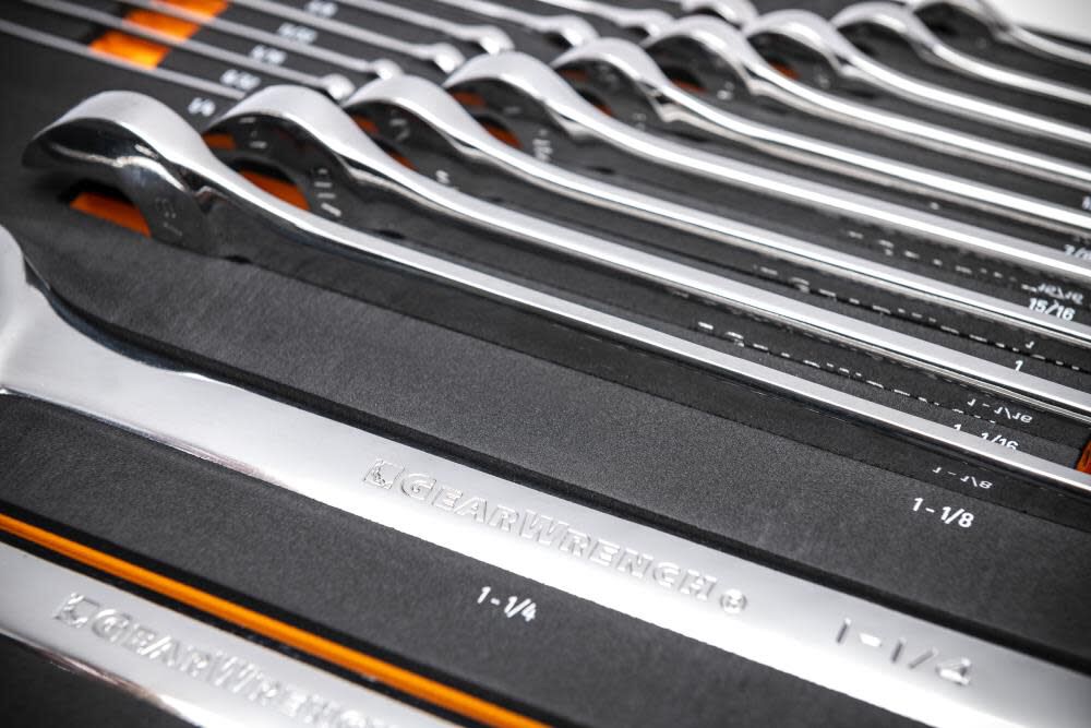GEARWRENCH 12 Point Long Pattern Combination SAE Wrench Set in Foam ...