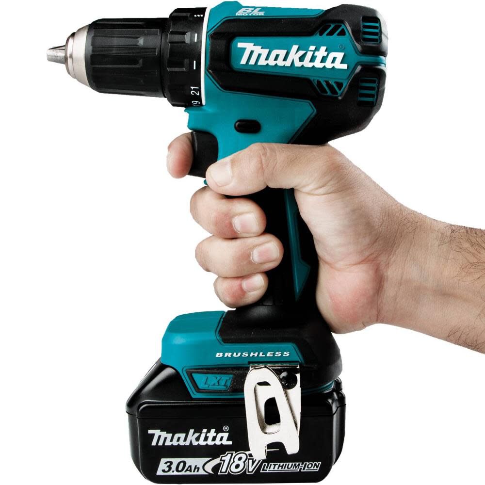 Makita 18V LXT Lithium-Ion Brushless Cordless 1/2 in. Driver-Drill Kit ...