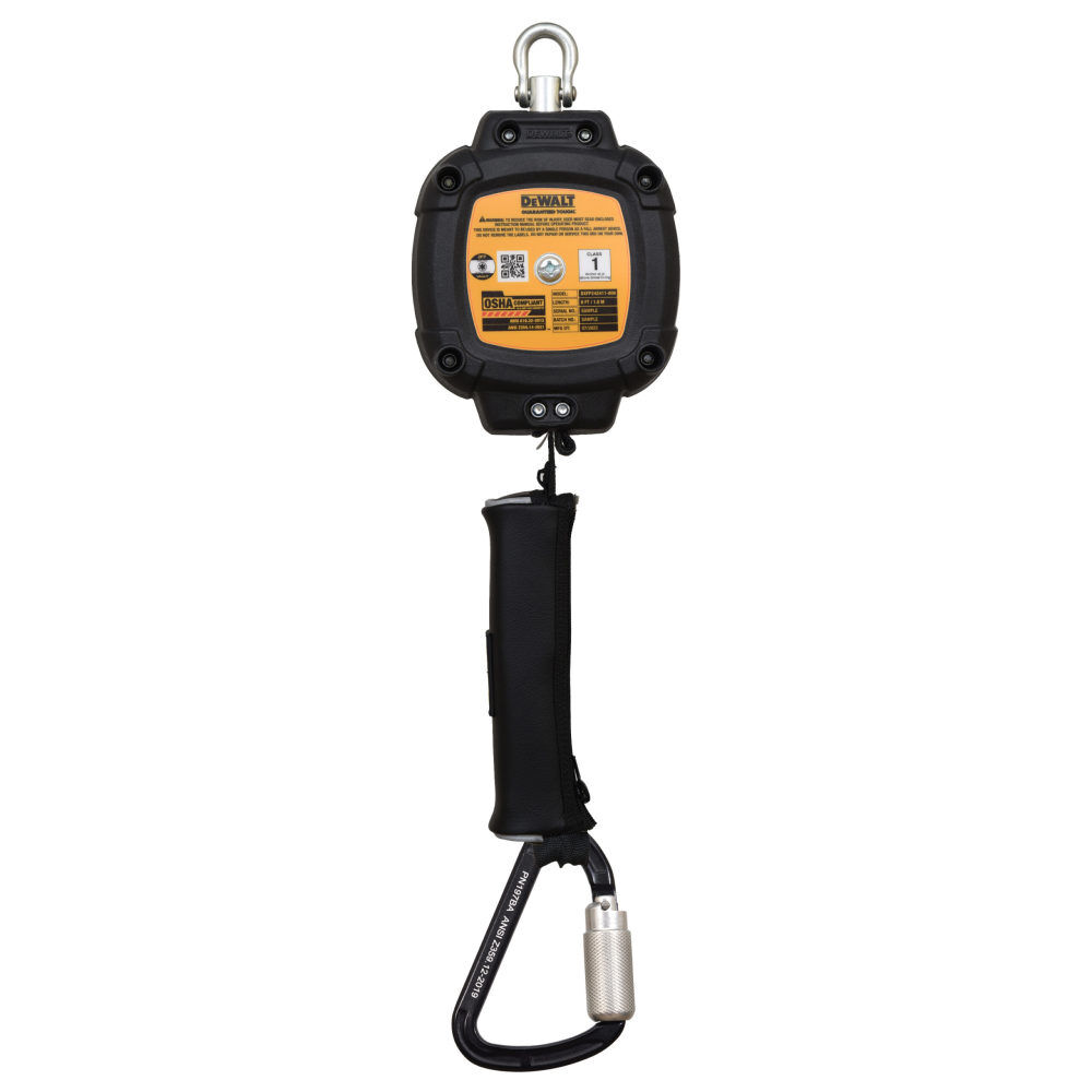 DEWALT Personal Self Retracting Lifeline Single Aluminum Carabiner ...