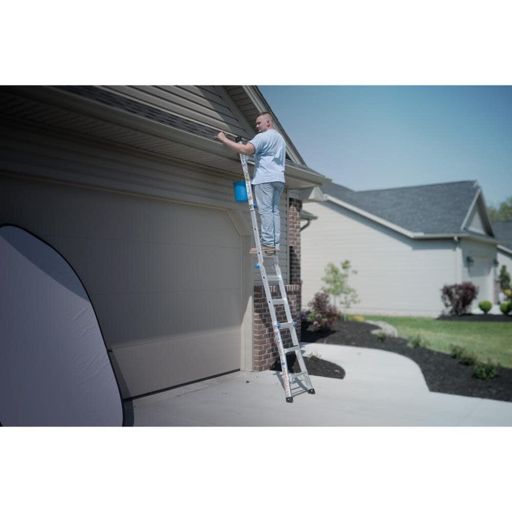 Werner 13-ft Aluminum 300-lb Telescoping Type Ia Multi-Position Ladder ...