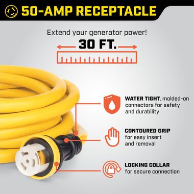 Champion Power Equipment 50 Amp Manual Transfer Switch with 30 ft Power ...