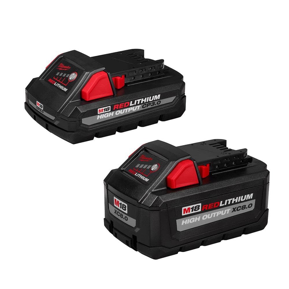 Milwaukee M18 HIGH OUTPUT 8Ah Battery and 3Ah Battery Kit 48-11-1835S ...