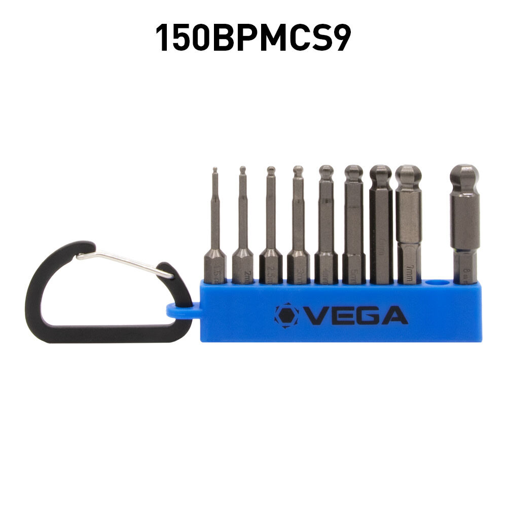 Vega 2in Hex Ball End Bit Set 9pc 150BPMCS9 - Acme Tools