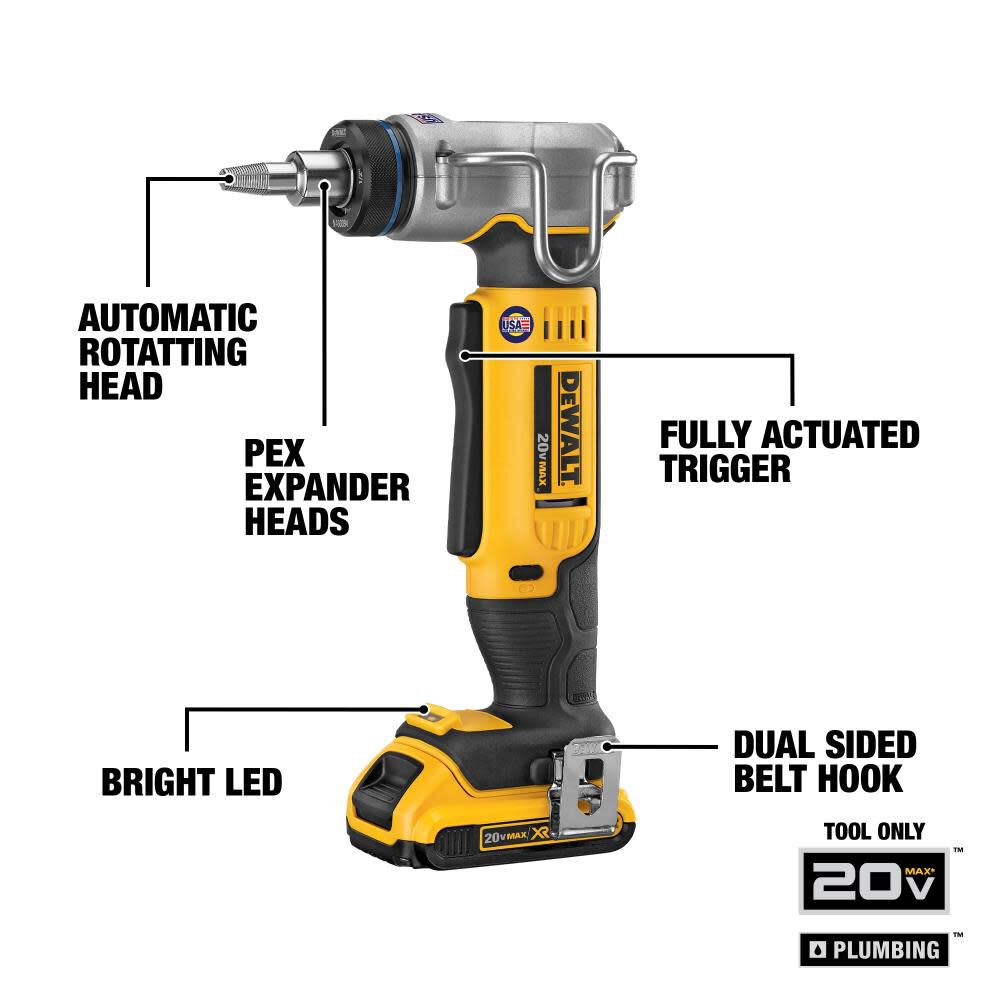 DEWALT 20V MAX PEX Expander (Bare Tool) DCE400B - Acme Tools