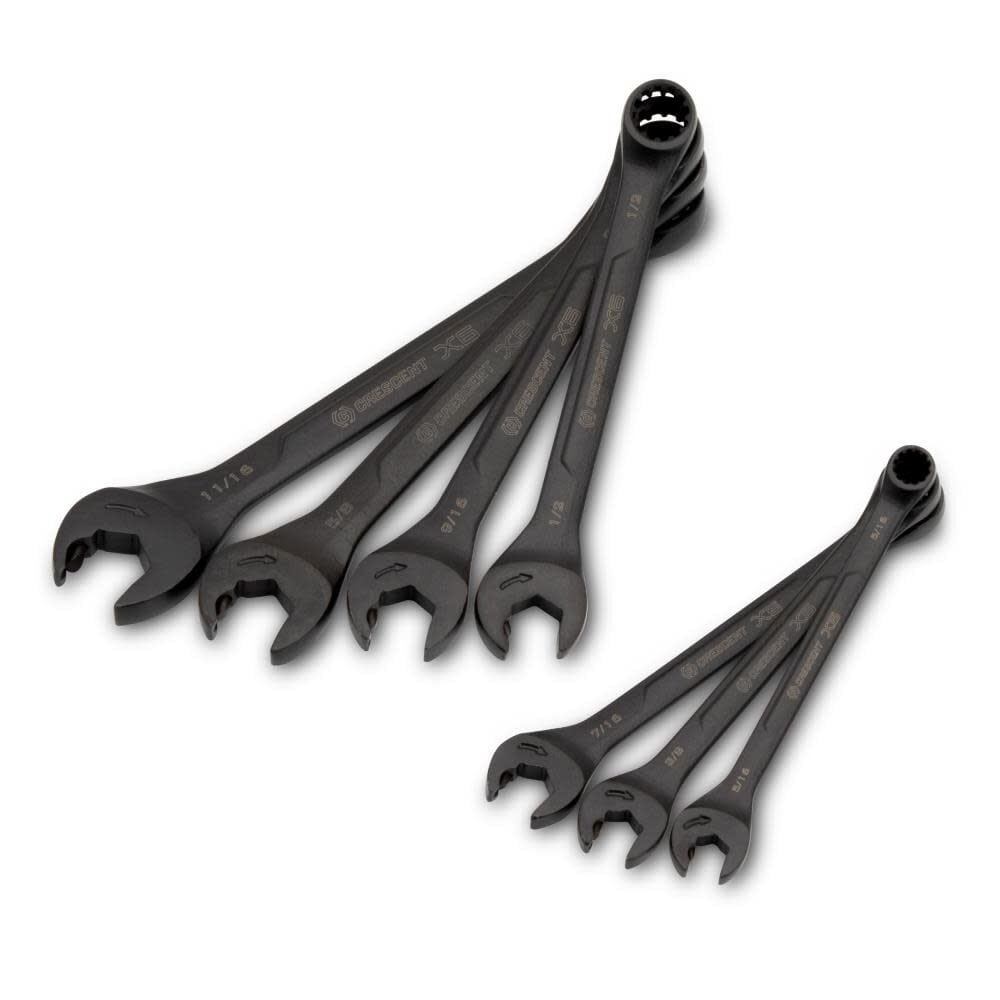 Crescent X6 Ratcheting Wrench Set 7 Pc. Combination with Spline Open ...
