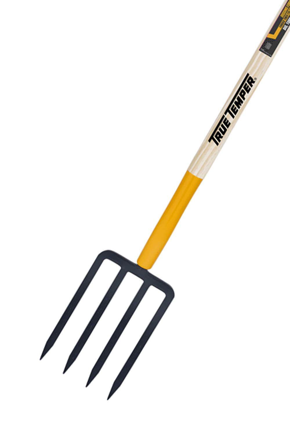 True Temper 4-Tine Spading Fork with D-Top Grip on Hardwood Handle 2812200 - Acme Tools