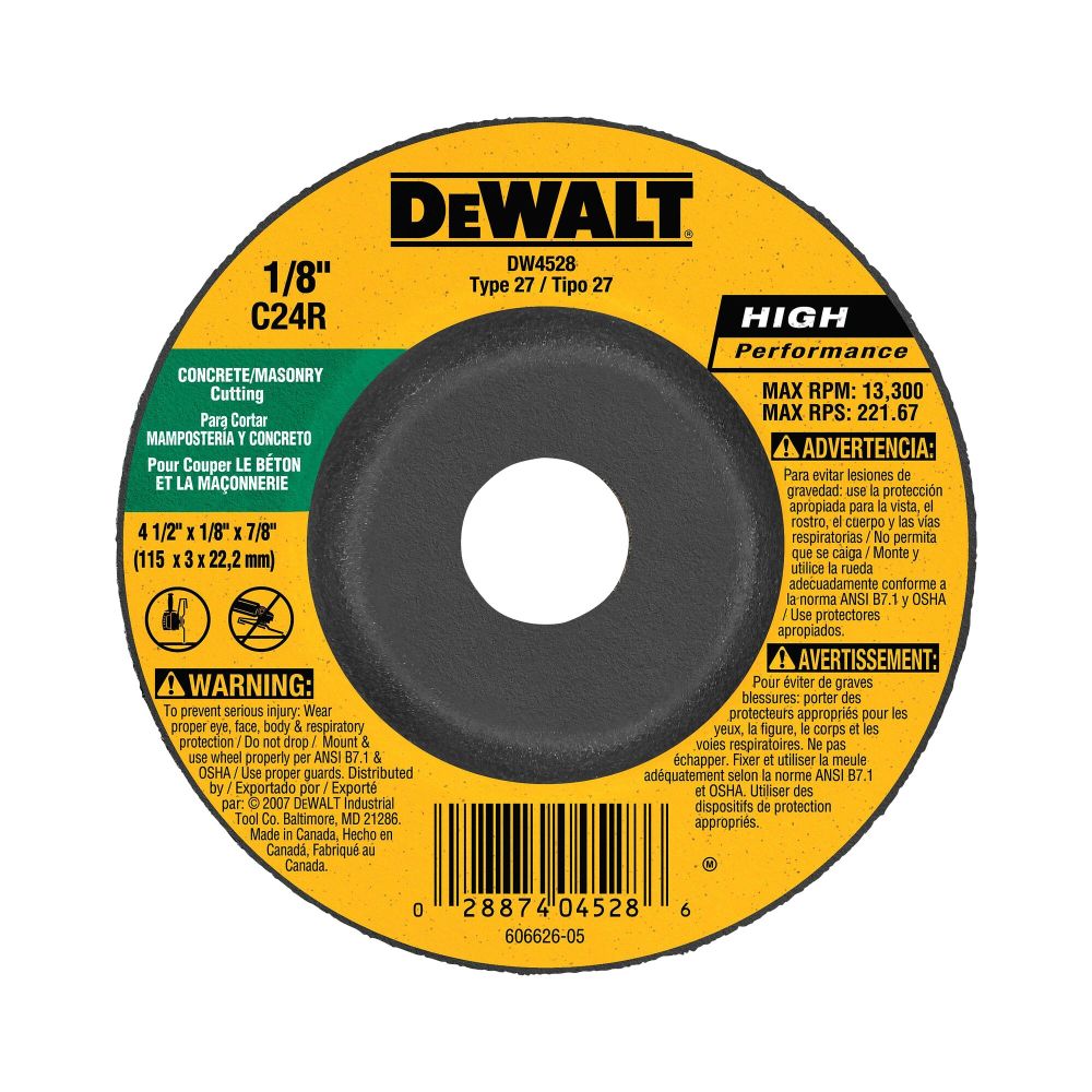 DEWALT Concrete/Masonry Cutting Wheel DW4528 - Acme Tools