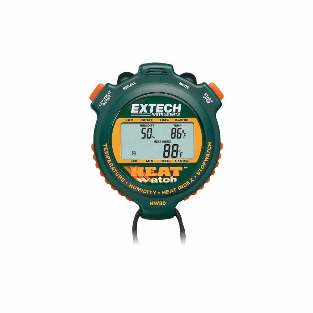 Extech HeatWatch Multifunction Stopwatch with Heat Index, Humidity HW30 ...
