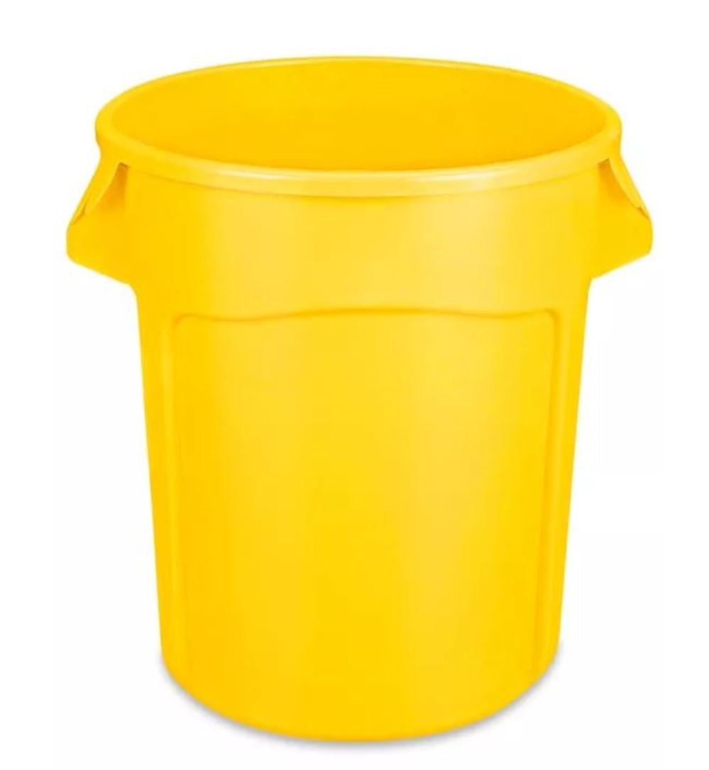 Rubbermaid Vented Brute 20 Gallon Yellow Resin Container without Lid ...