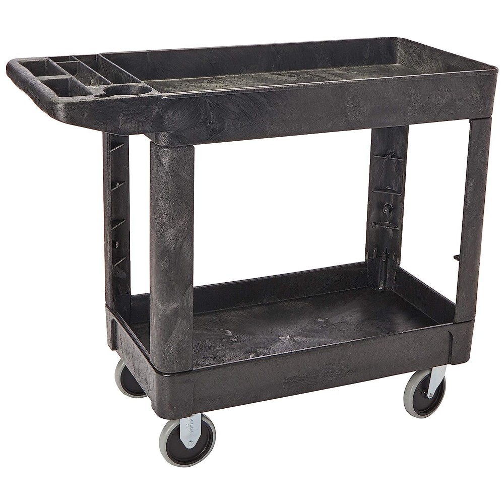 Rubbermaid 500 Lbs Small Black Flat Handle Utility Cart with Lipped ...