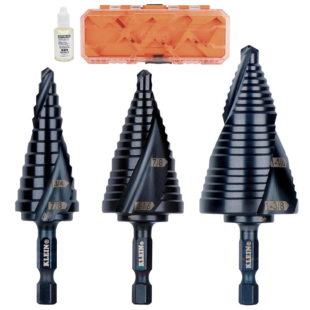 Klein Tools Quick Release Step Bit Set 3pc QRSTSPRO - Acme Tools