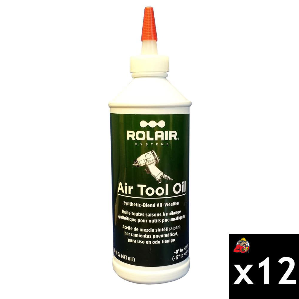 Rolair Synthetic All-Weather 16oz Air Tool Oil, 12 Pack ATB000011322 ...