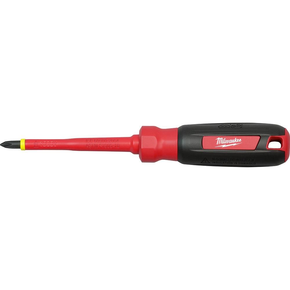Milwaukee #2 Phillips - 4 in. 1000 V Insulated Screwdriver 48-22-2212 ...