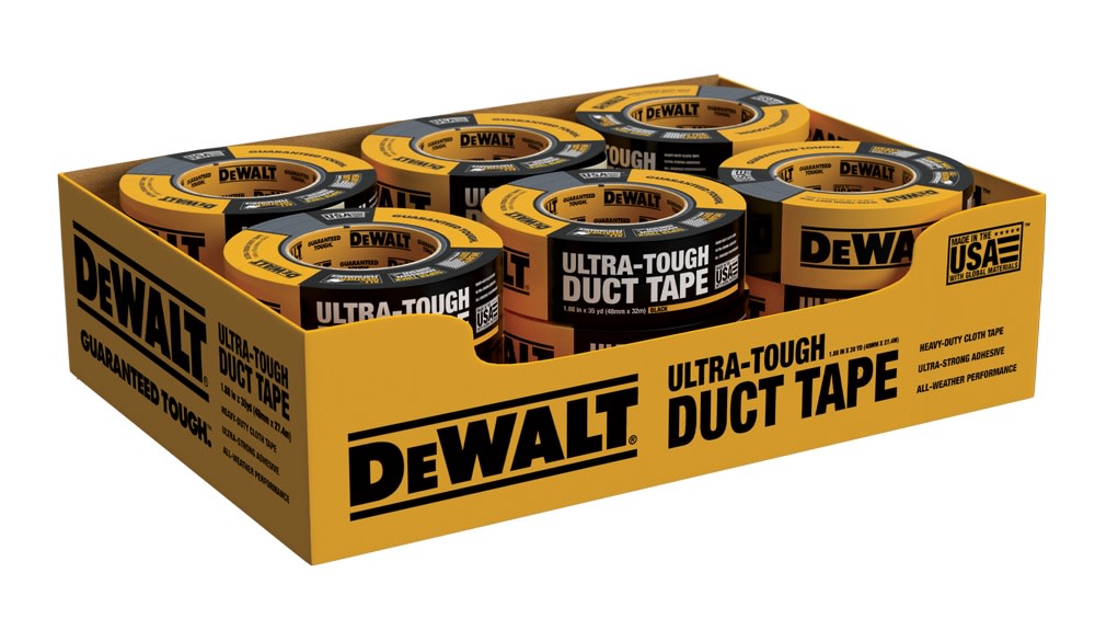 DEWALT Ultra Tough Duct Tape 1.88in x 30yd Black Case of 18 Rolls ...