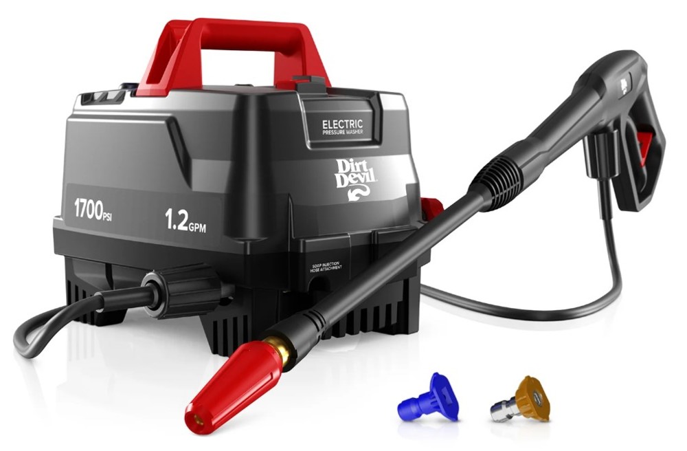 Dirt Devil 1700 PSI 1.2 GPM Electric Cold Water Pressure Washer with 3 ...