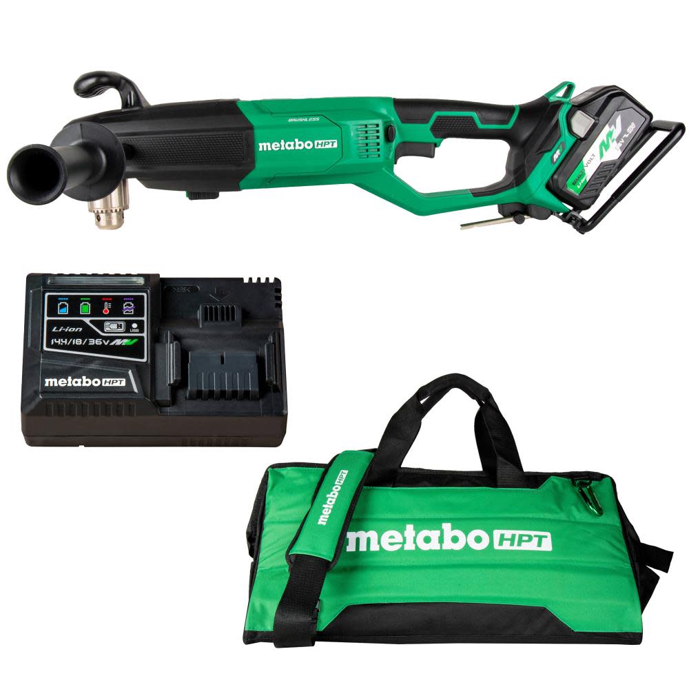 Metabo HPT 36V MultiVolt Cordless 1/2 in High Power Right Angle Drill ...