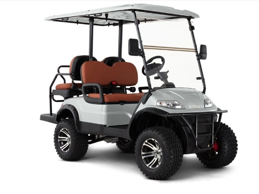 Advanced EV 48V Electric 2+2 Passenger Lifted Golf Car Silver EV1 4L ...