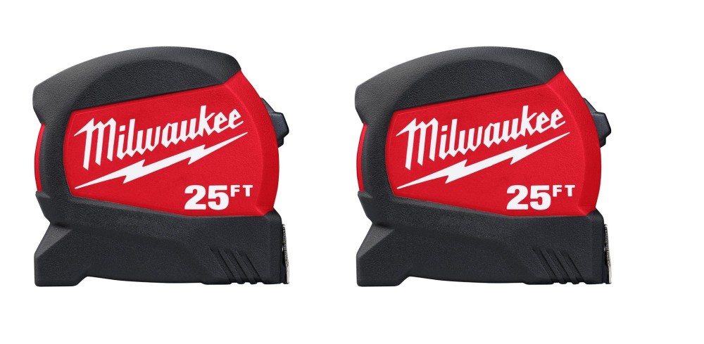 Milwaukee 25' Compact Wide Blade Tape Measure 2-Pack 48-22-0425G from ...