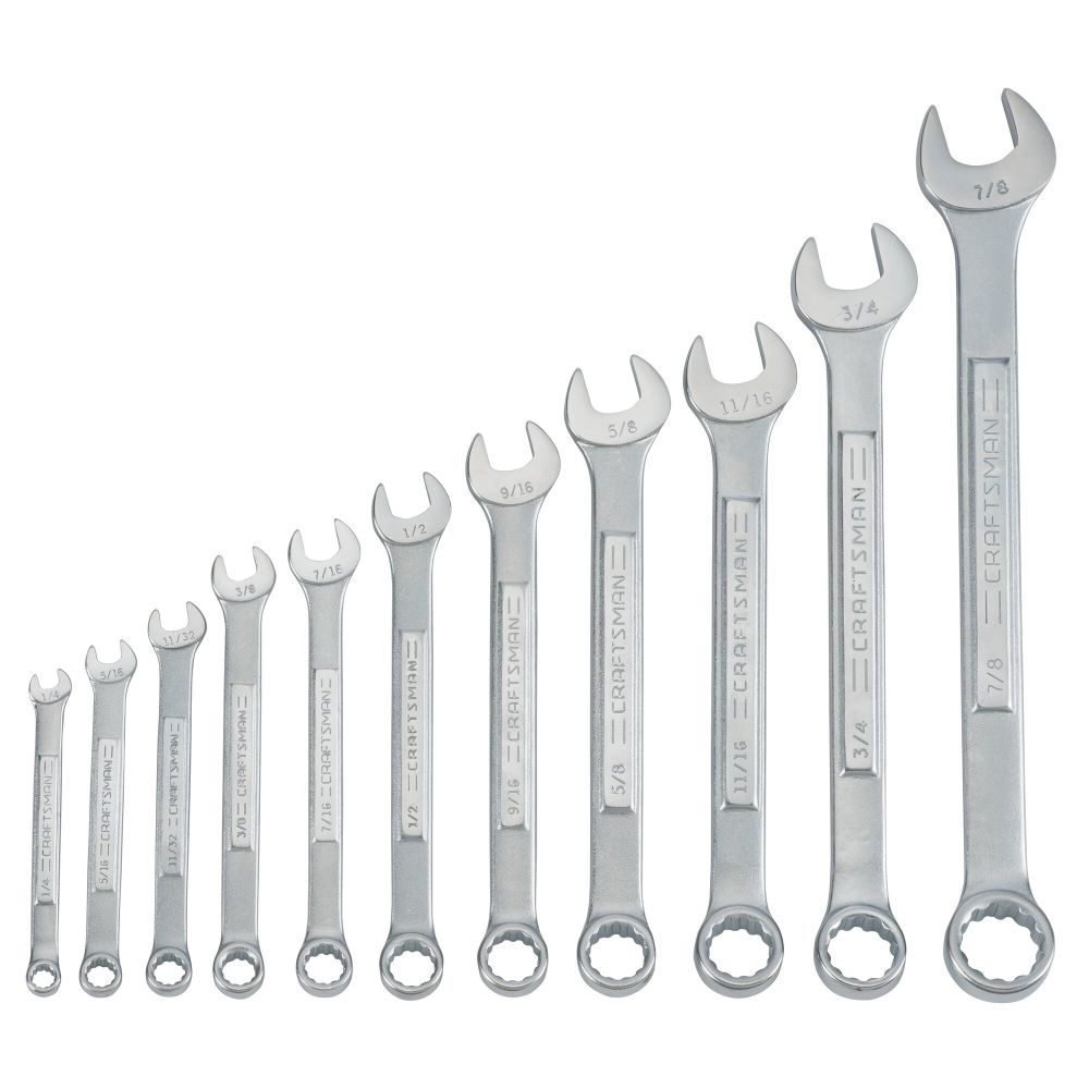 CRAFTSMAN SAE Raised-Panel Combination Wrench Set, 11 Piece CMMT87018 ...