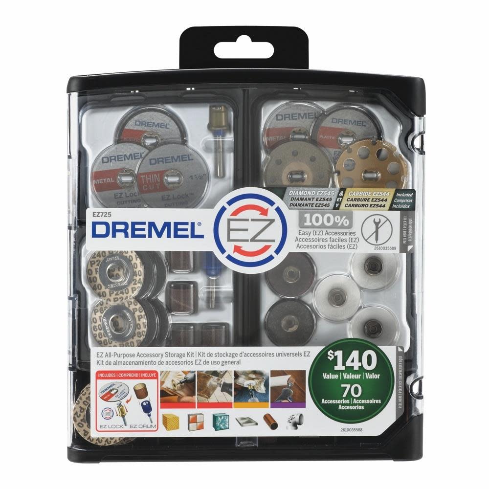 Dremel 70 pc. EZ All-Purpose Accessory Storage Kit EZ725 - Acme Tools