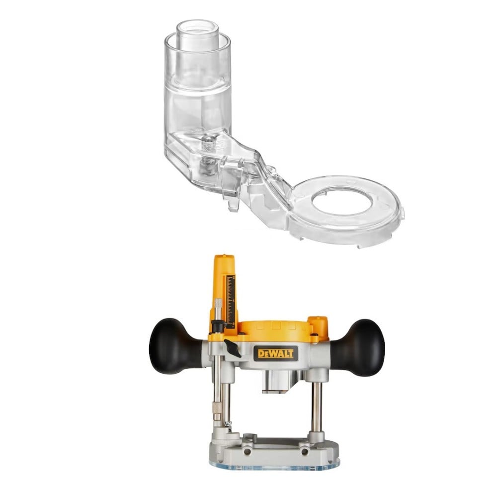 DEWALT Plunge Base & Compact Router Dust Collection Adapter Bundle ...