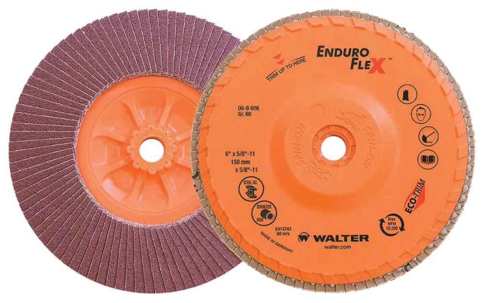 Walter 6 Inch Enduro Flex Flap Disc, 60 Grit, 5/8 Inch-11 Inch Arbor ...