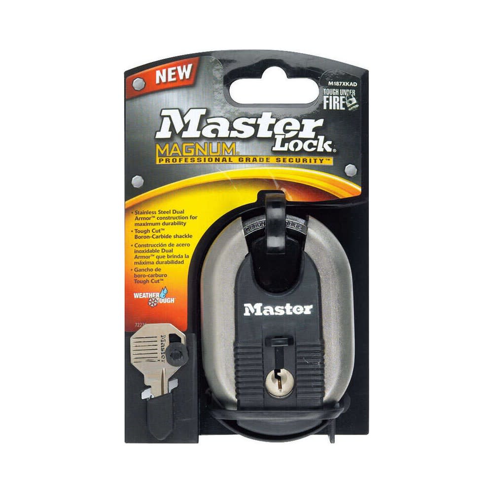 Master Lock Padlock 2.3125in Ball Bearing Locking Shrouded Bell ...