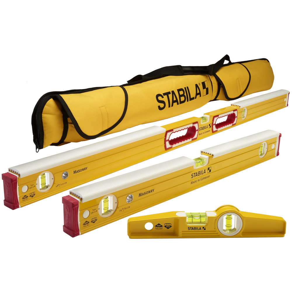 Stabila Masonry 3 Level Tool Set Type 196-2 K 48296 - Acme Tools