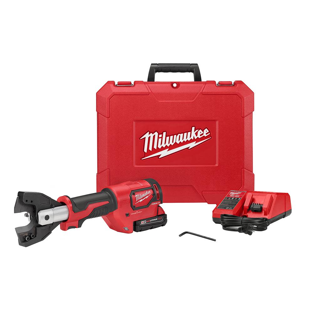 Milwaukee M18 FORCE LOGIC Cable Cutter Kit with 750 MCM Cu Jaws 2672-21 ...