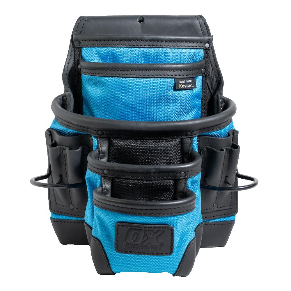 Ox Tools 10-Pocket Leather & Nylon Dual Hammer Fastener Pouch with ...